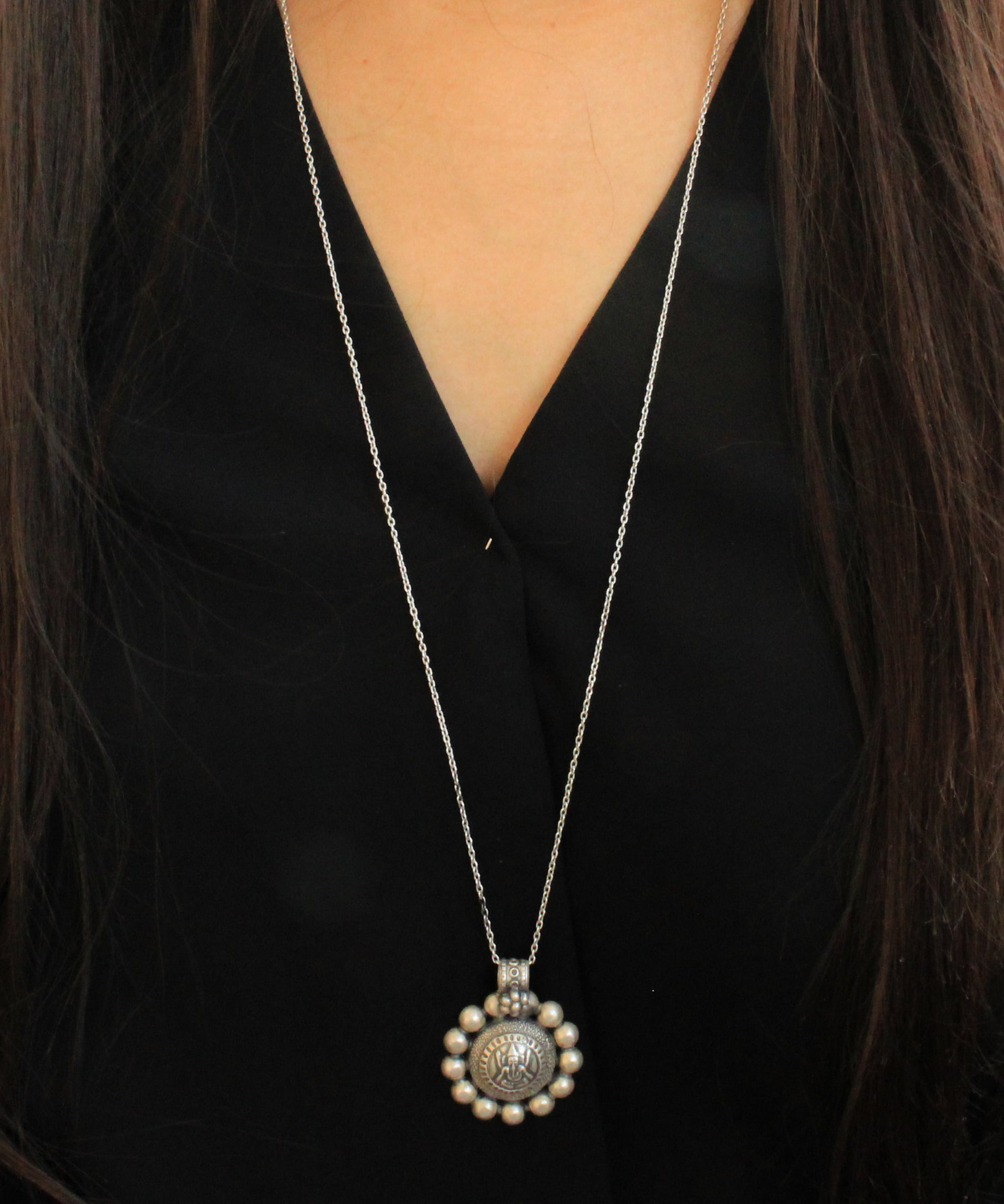 Moh Ganesha Embossed Pendant